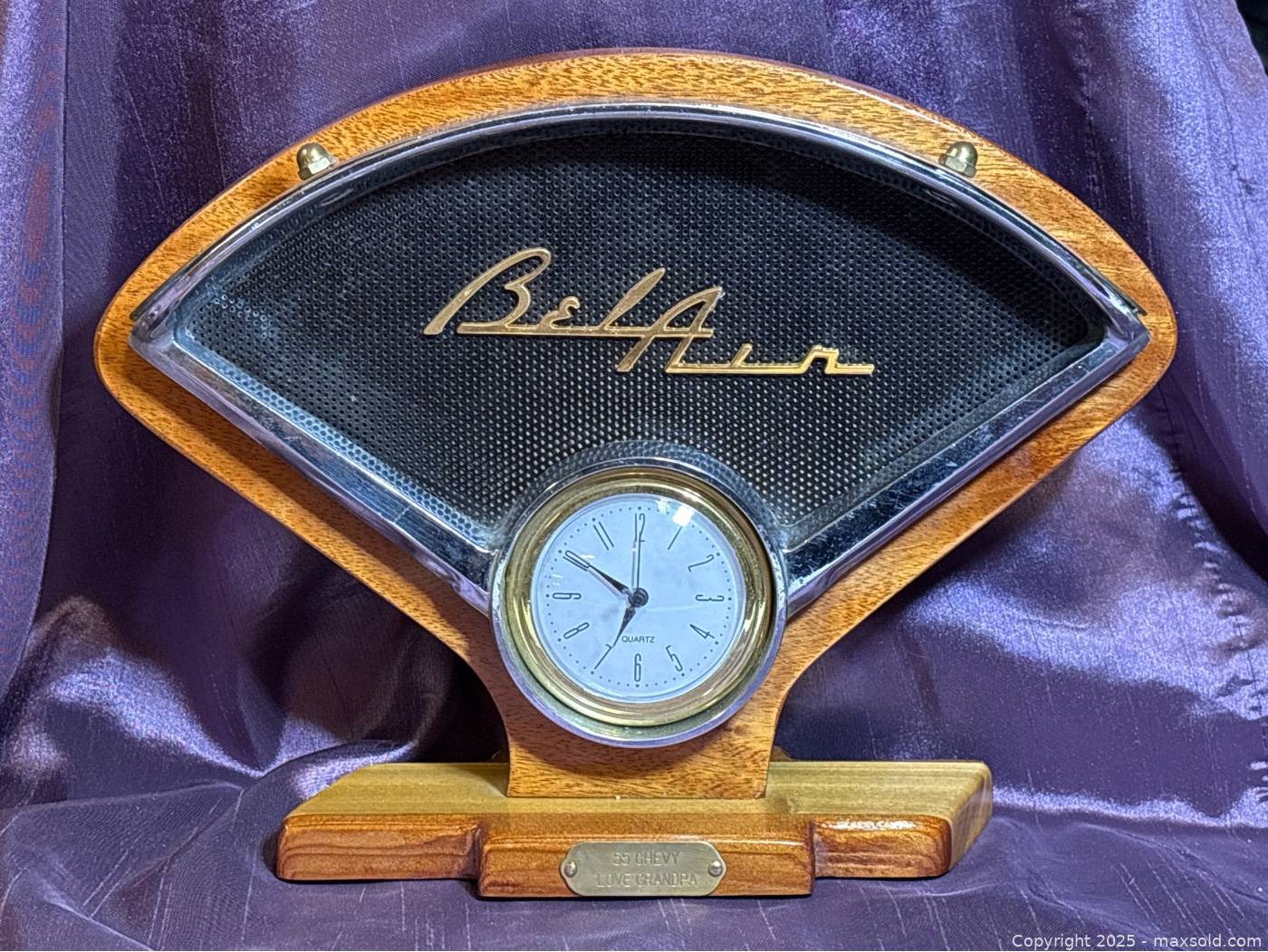 DISPLAY CLOCK 1955 1956 CHEVROLET BEL AIR Chrome DASH SPEAKER GRILL CLOCK BEZEL part # 3717180 ...