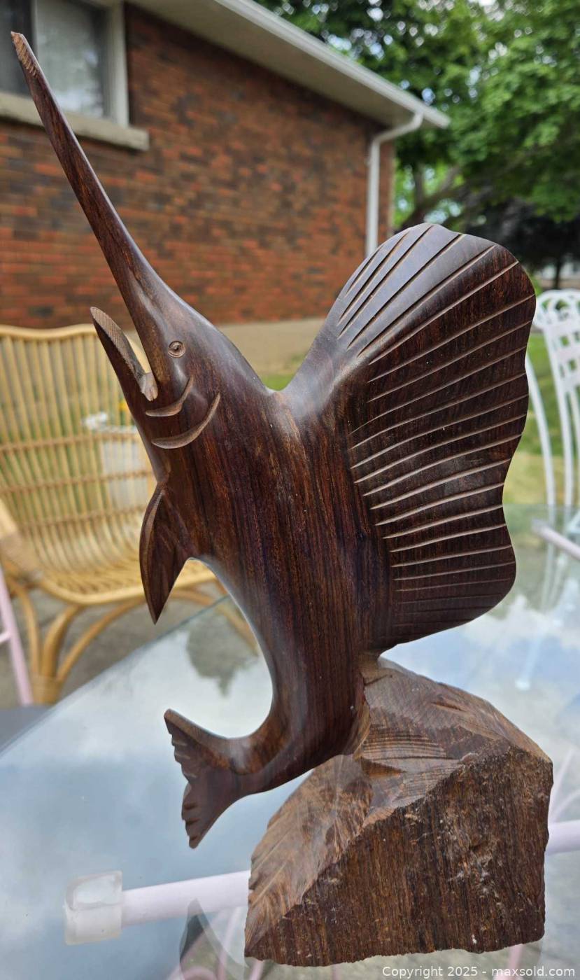 Vintage MCM Solid Wood Sailfish Carving | Hamilton (Ontario, Canada ...