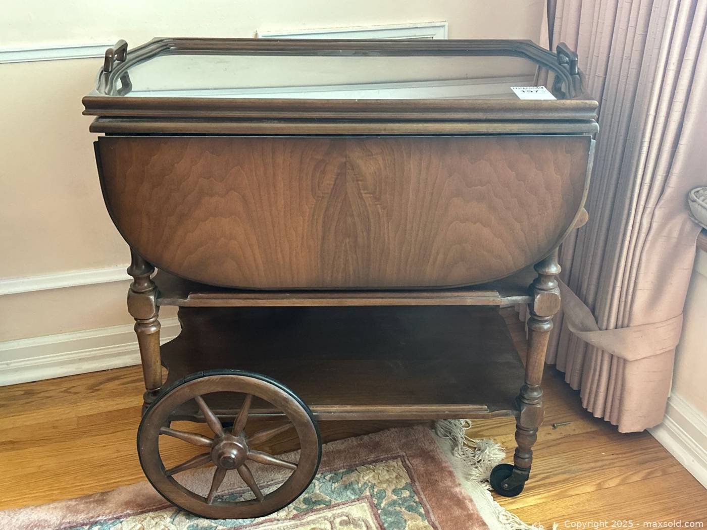Antique Walnut 3-Tier Drop Leaf Tea Wagon or Bar Cart | Toronto ...