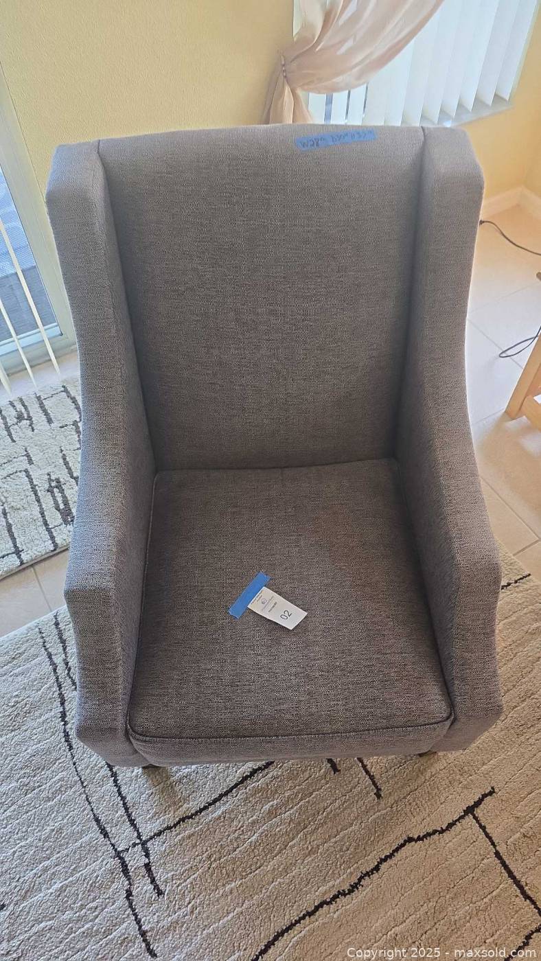 Modern Gray Upholstered Accent Chair with Nail Head Trim. C | Kissimmee ...