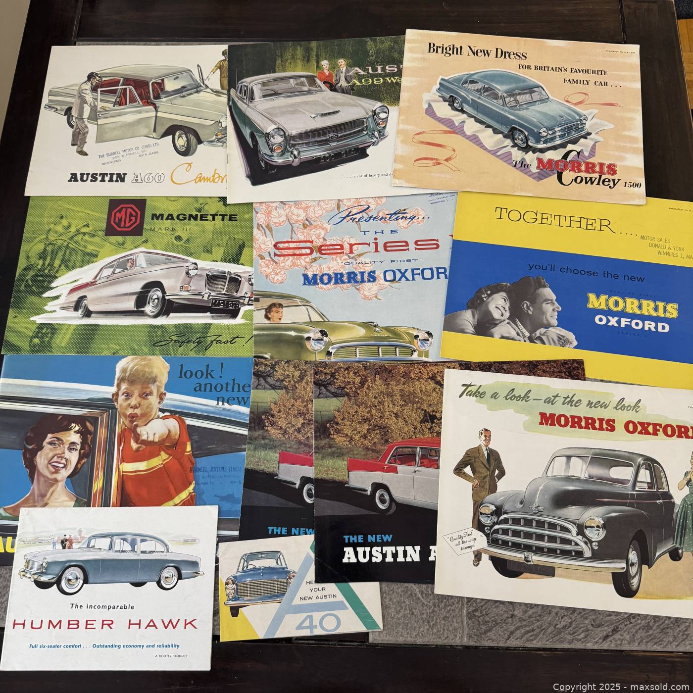 BRITISH Car Sales Brochure Lot 12x Vintage Austin MG Humber Morris ...