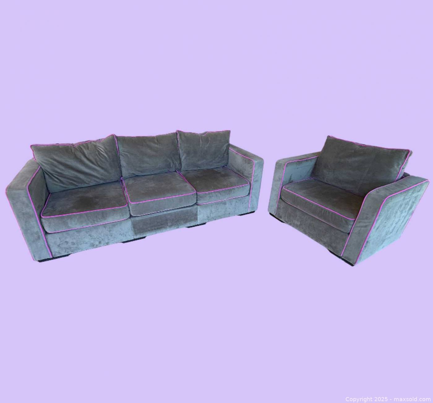 Lovesac “Evercouch” Modular Sofa – 4-Piece Set in Green with Fuchsia ...