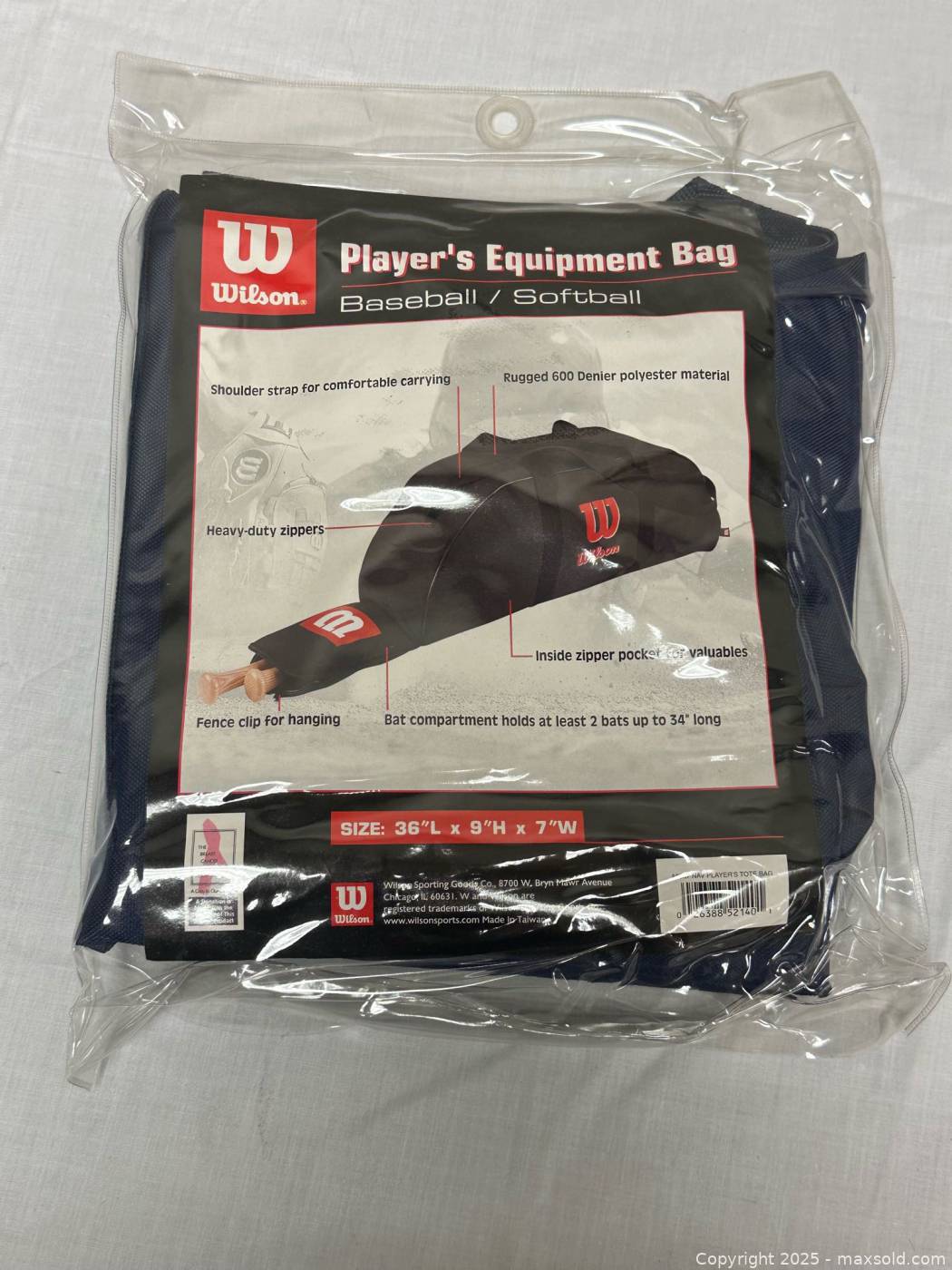 Wilson Baseball Equipment Bag | Napa (California, USA) SELLER MANAGED ...