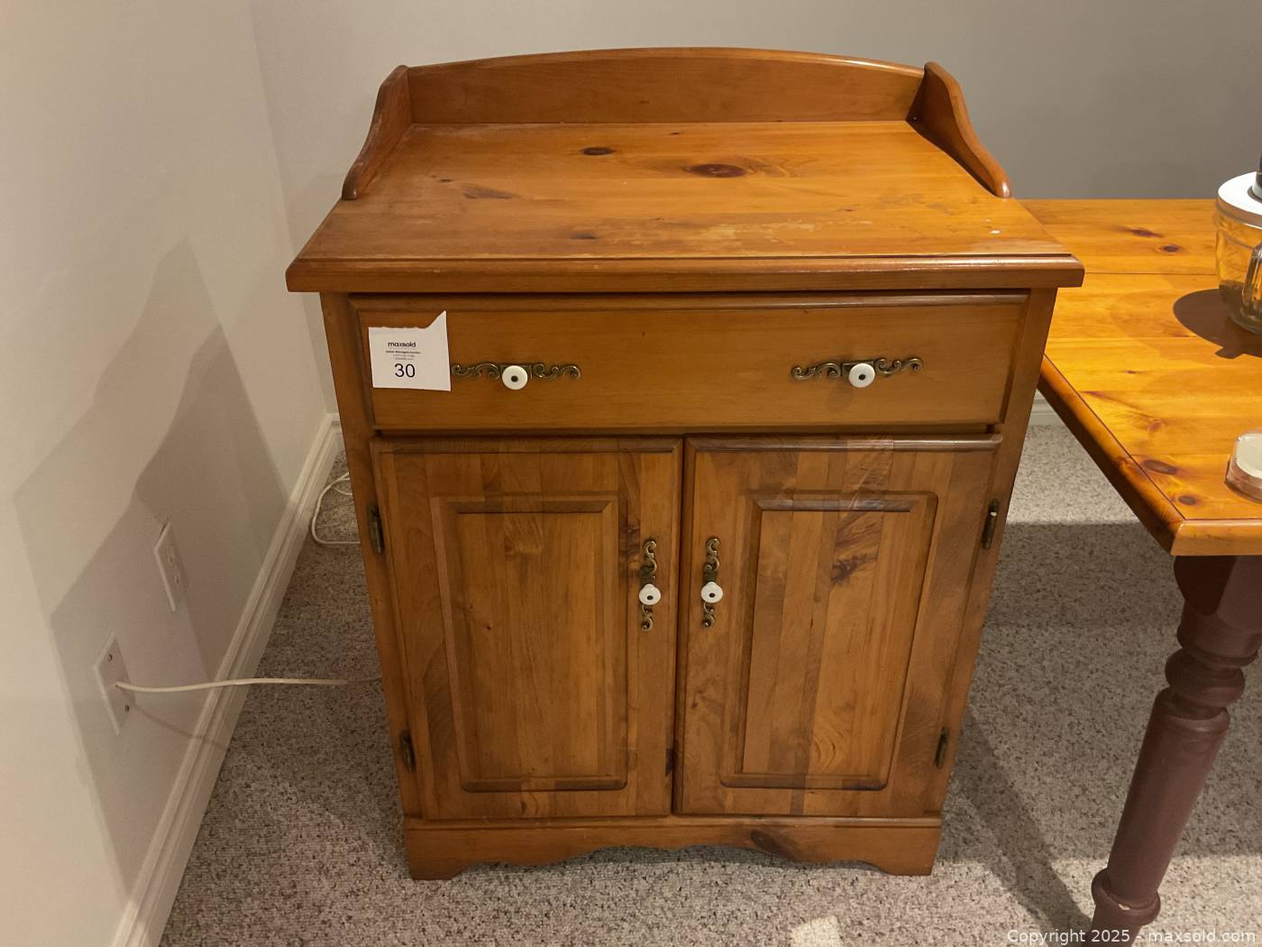 Rustic Light Brown Wooden Cabinet with Drawer and 2 Doors | Burlington ...