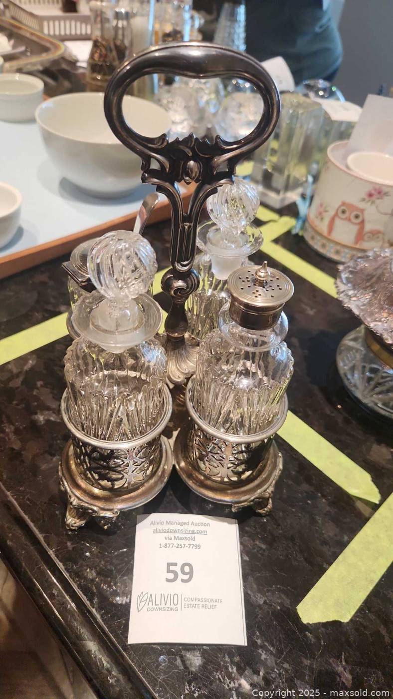 Victorian Cut Glass Sliver Plate Cruet Set | Mississauga (Ontario ...