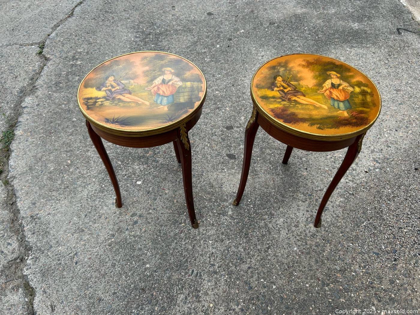 A Pair of Bow-Legged End Tables Made in Spain | Cranston (Rhode Island ...