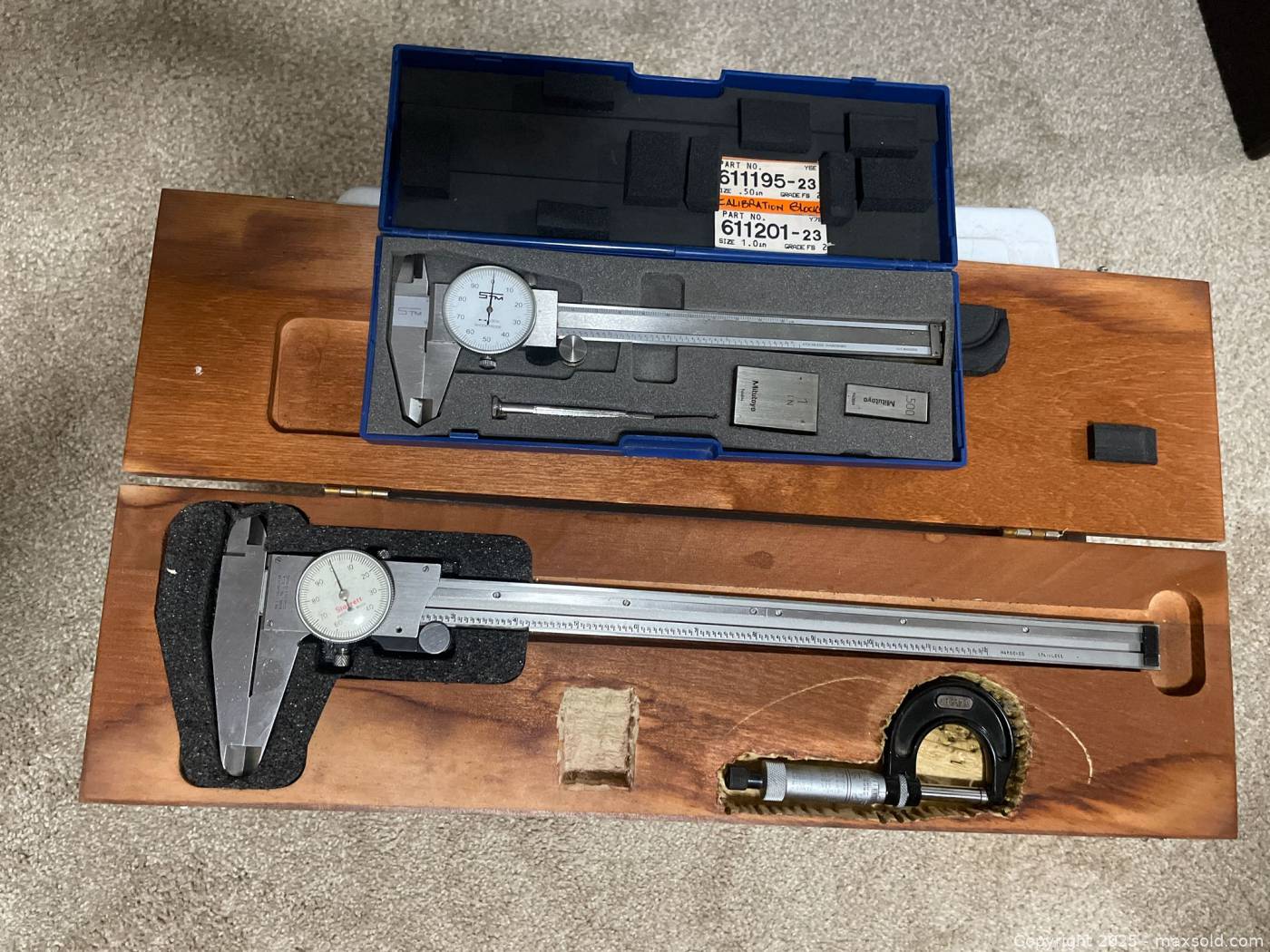 Starrett Dial Caliper Set, Height Gauge & Micrometer, Calibrated ...