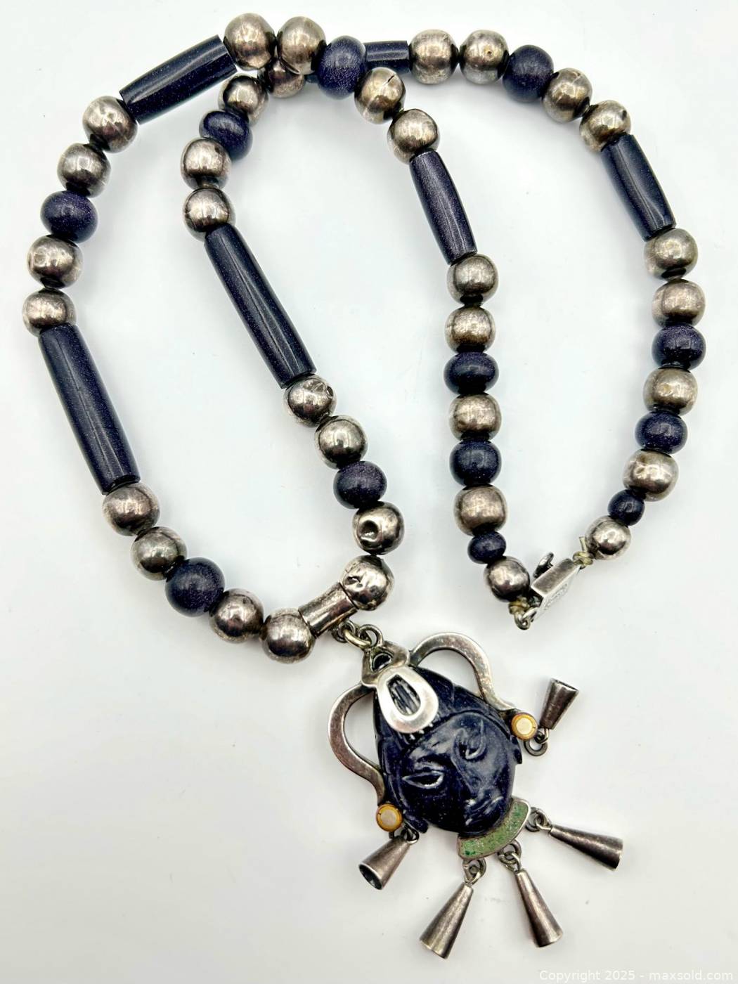 Sterling Silver beaded Aztec Necklace - Signed! | Victoria (British ...