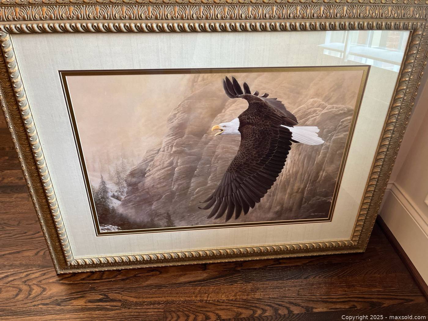 Framed Bald Eagle Art Print with Ornate Gold-Tone Frame | Woodstock ...