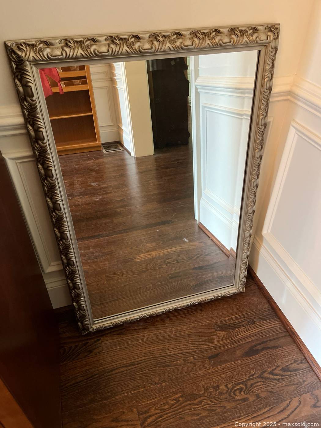 Ornate Traditional Wall Mirror with Distressed Silver Frame 29x41 ...