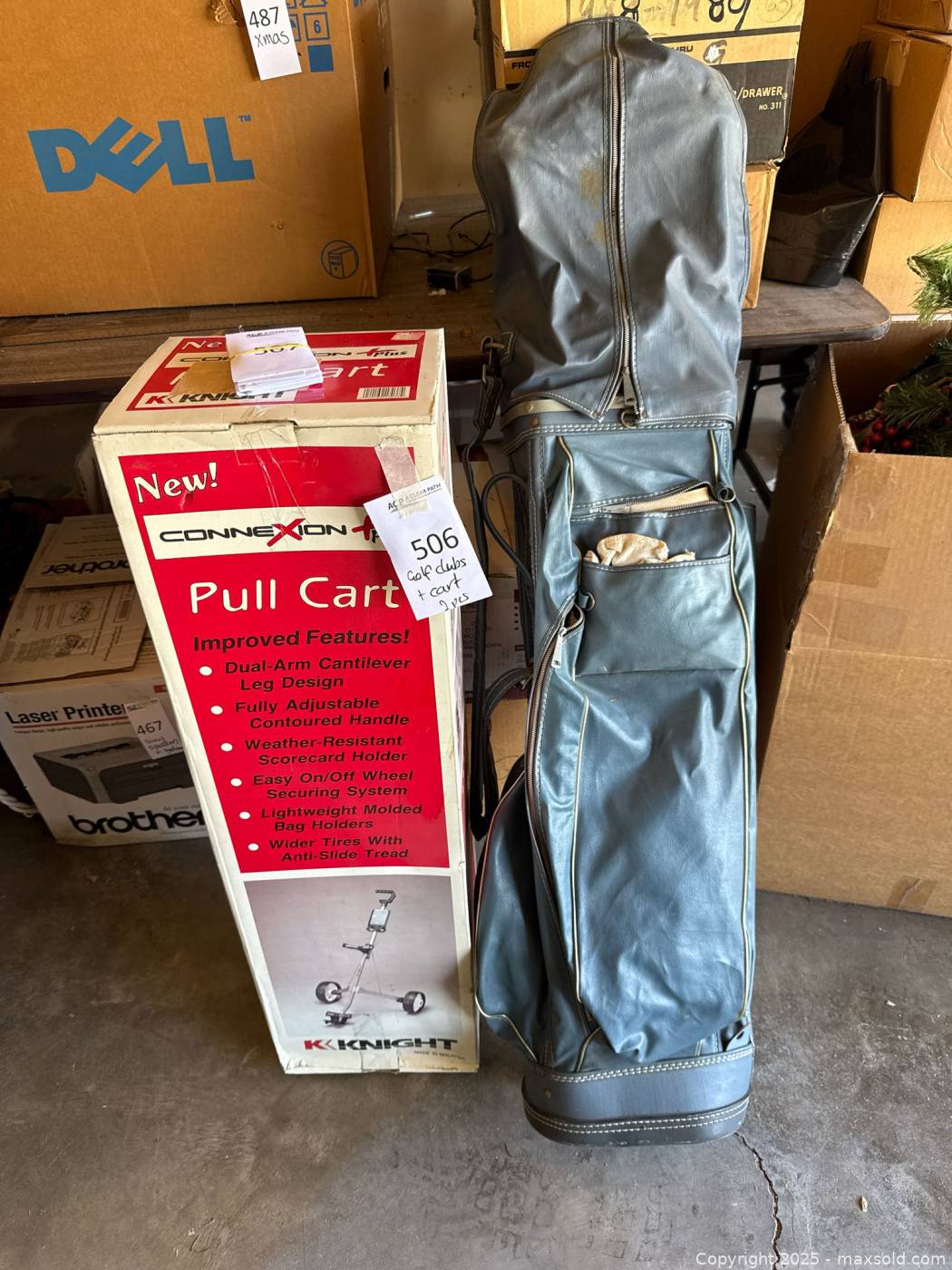 Kenneth Smith Stainless Steel Golf Clubs & Knight Pull Cart ...