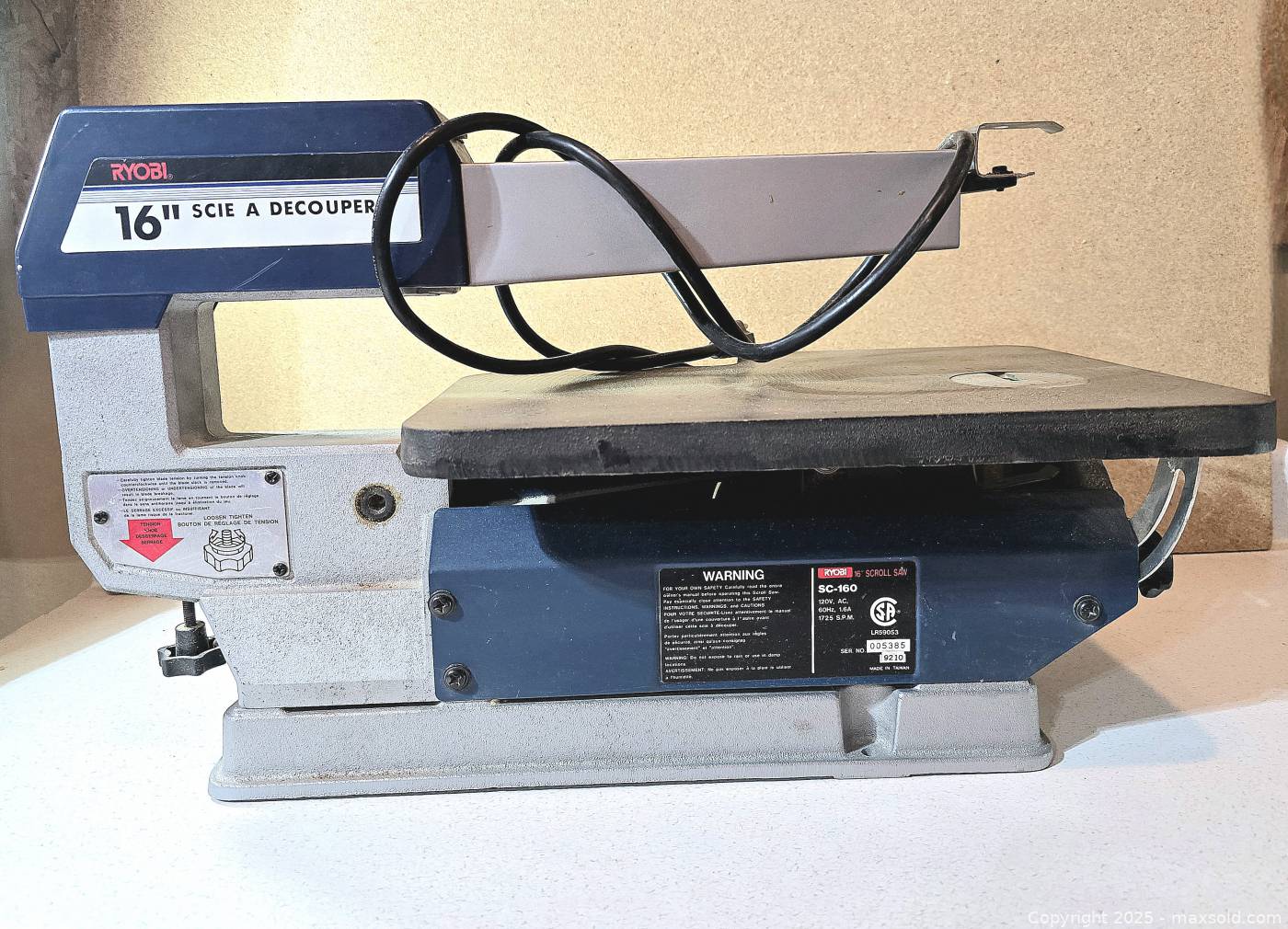 Ryobi SC-160 16" Scroll Saw 120V AC 1.6A | Ottawa (Ontario, Canada) SELLER MANAGED Downsizing ...