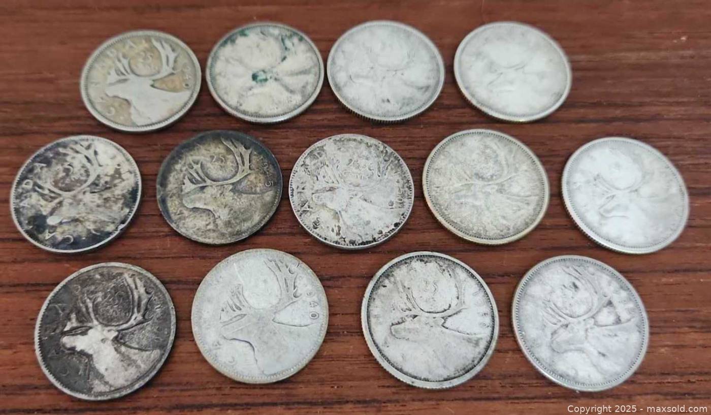 13 Canadian Silver Quarters 1940 to 1964 | Pelham (Ontario, Canada ...