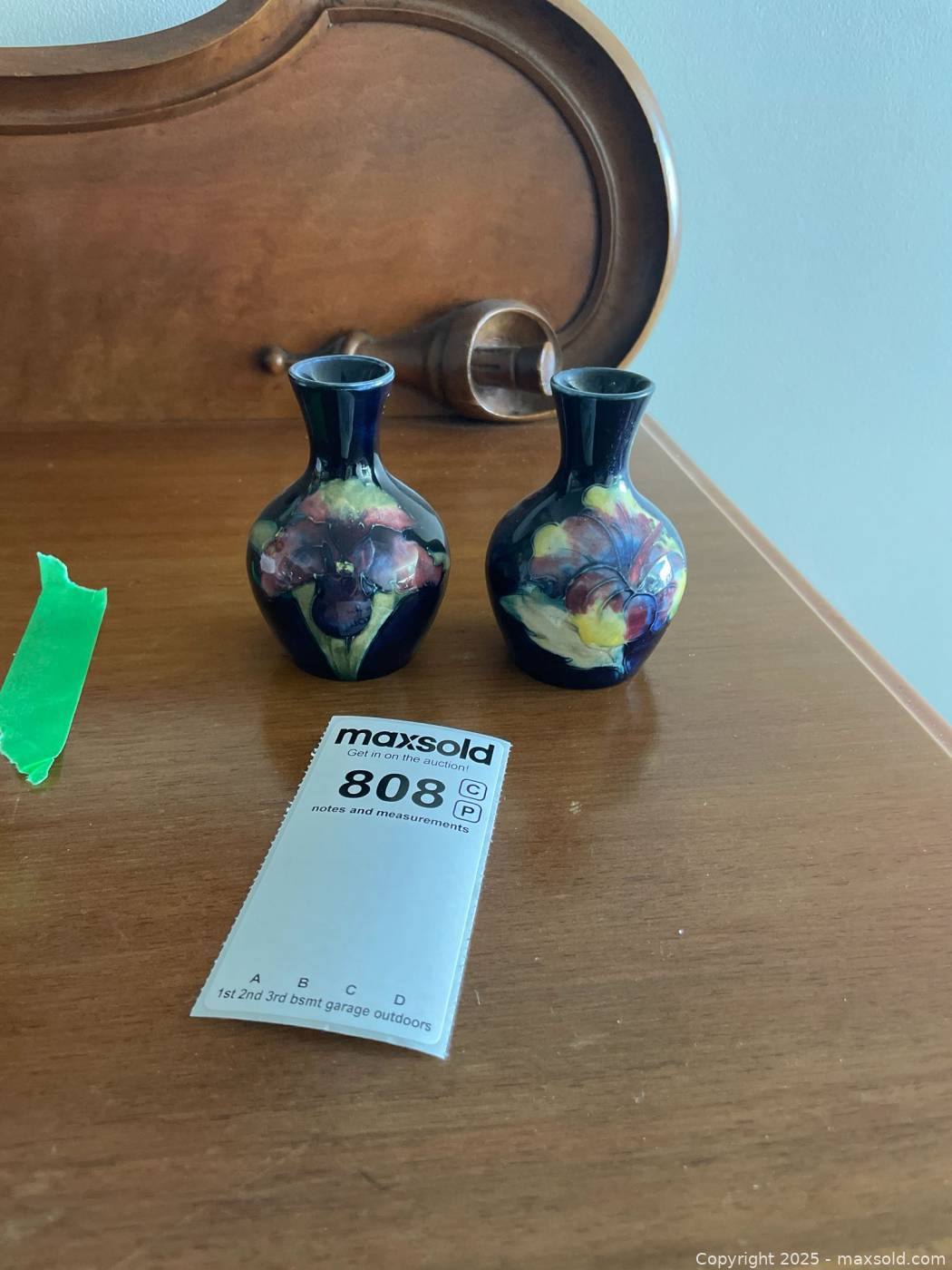 Moorcroft Pottery Miniature Vases, Floral Hand-Painted Pair ...