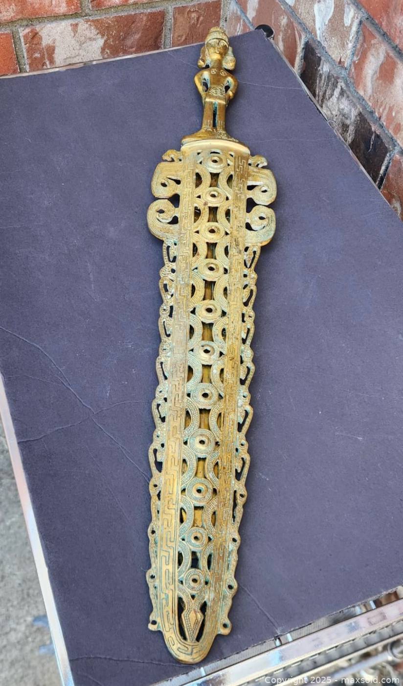 Chinese Shang dynasty Gilt Brass Jian gougian Ceremonial Sword | New ...