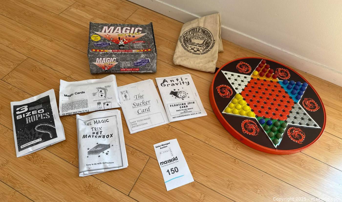 Magic Secrets Trick Set and Chinese Checkers Board Game Bundle | Quincy ...
