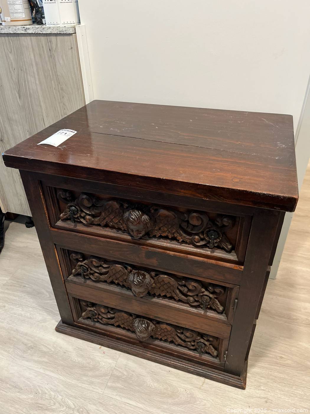 Wooden Dresser with Cherub Carved Drawer & Cupboard | Kingston (Ontario ...