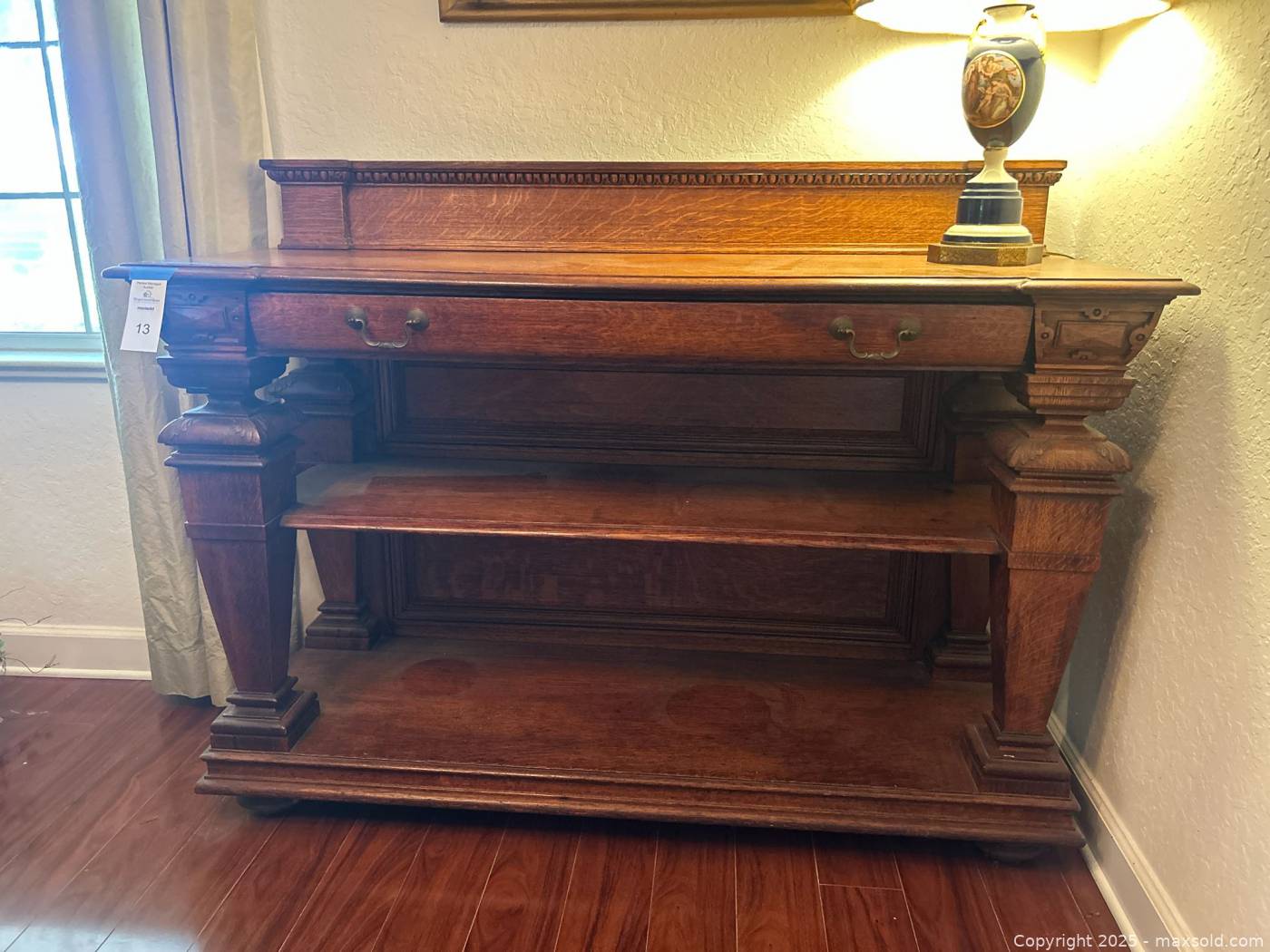 Ornate Antique Wooden Sideboard with Carved Details. C | Winter Haven ...