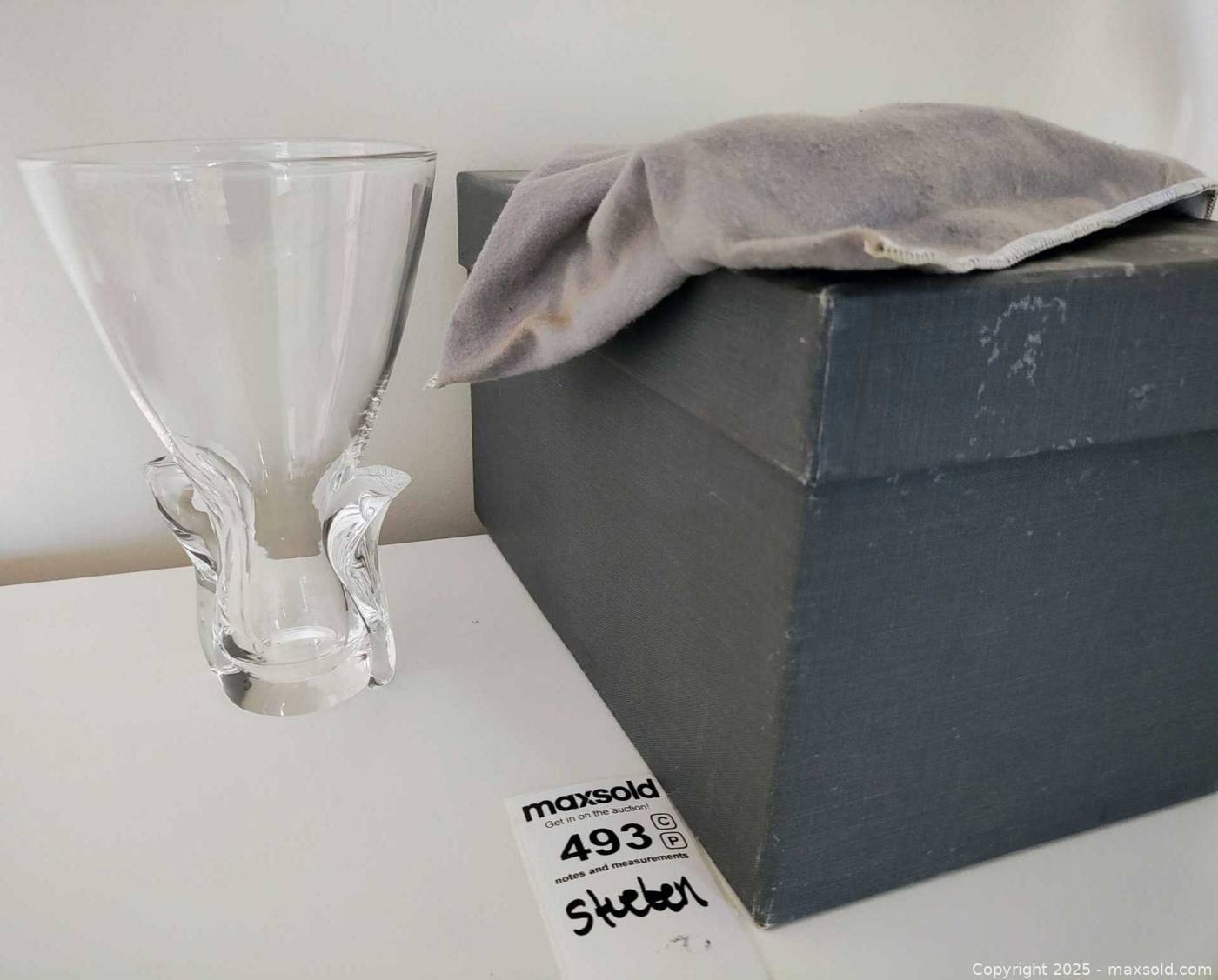Steuben Glass Crystal Vase with Original Box and Dust Bag A | Plymouth ...