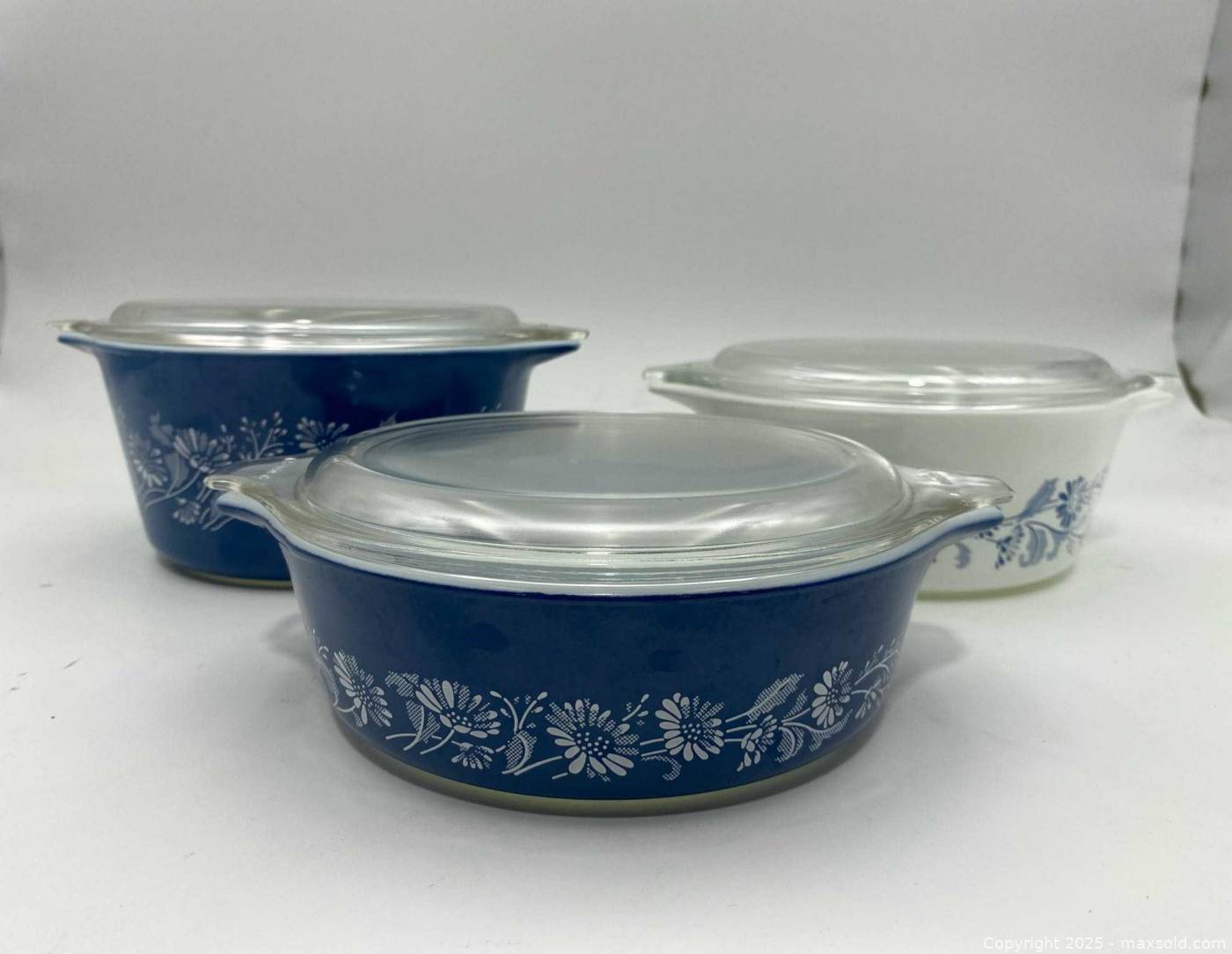 Vintage Pyrex Colonial Mist blue & white serving bowls | Hatboro ...