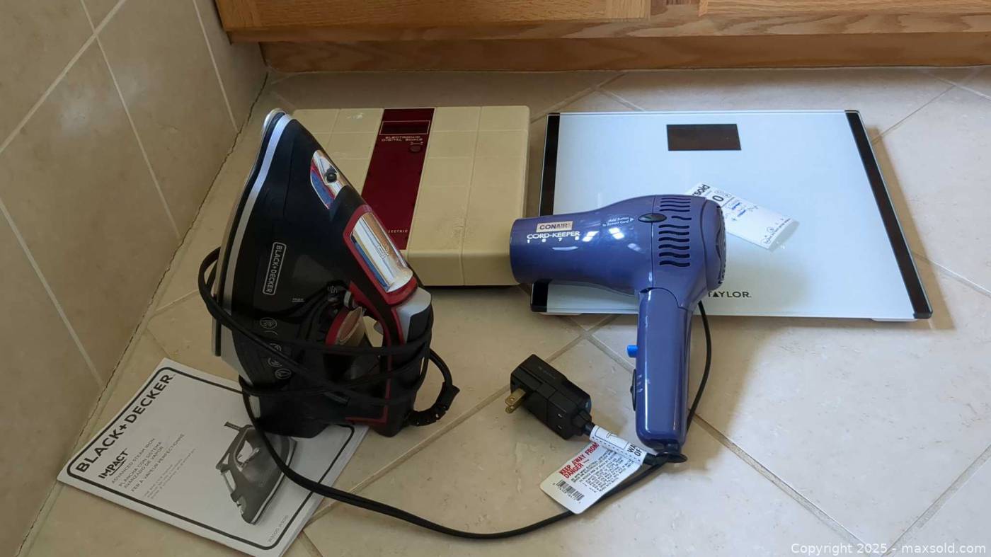 Black+Decker Iron, Conair Hair Dryer, Taylor Scale Bundle B | Macungie ...