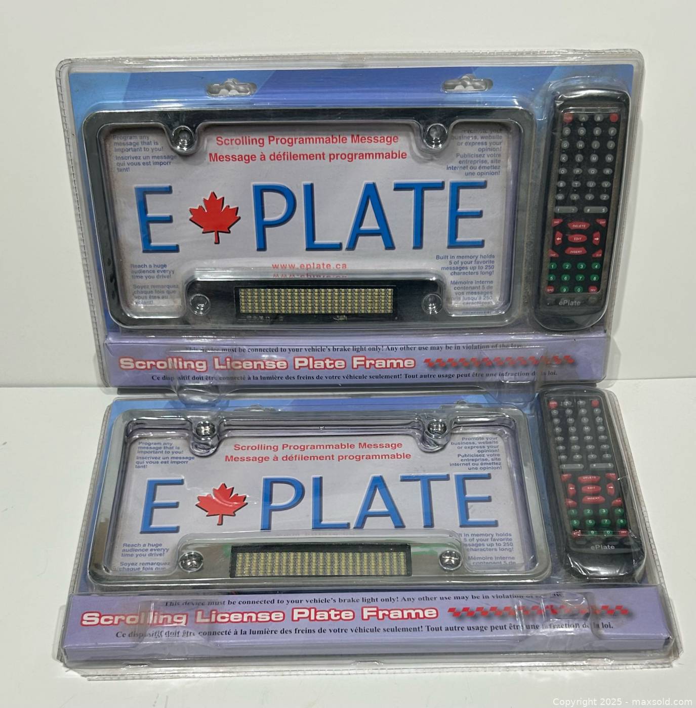 New in Package Scrolling Licence Plate Frame with Programmable Message ...