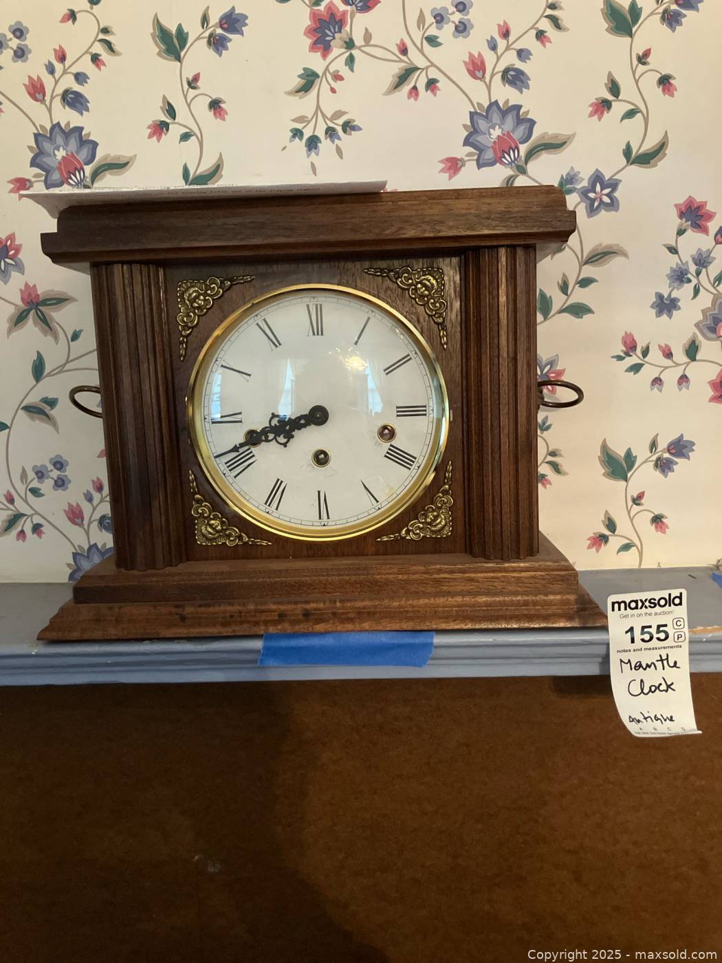 Vintage Wood Mantle Clock with Mechanical Wind-Up Movement | Randolph ...
