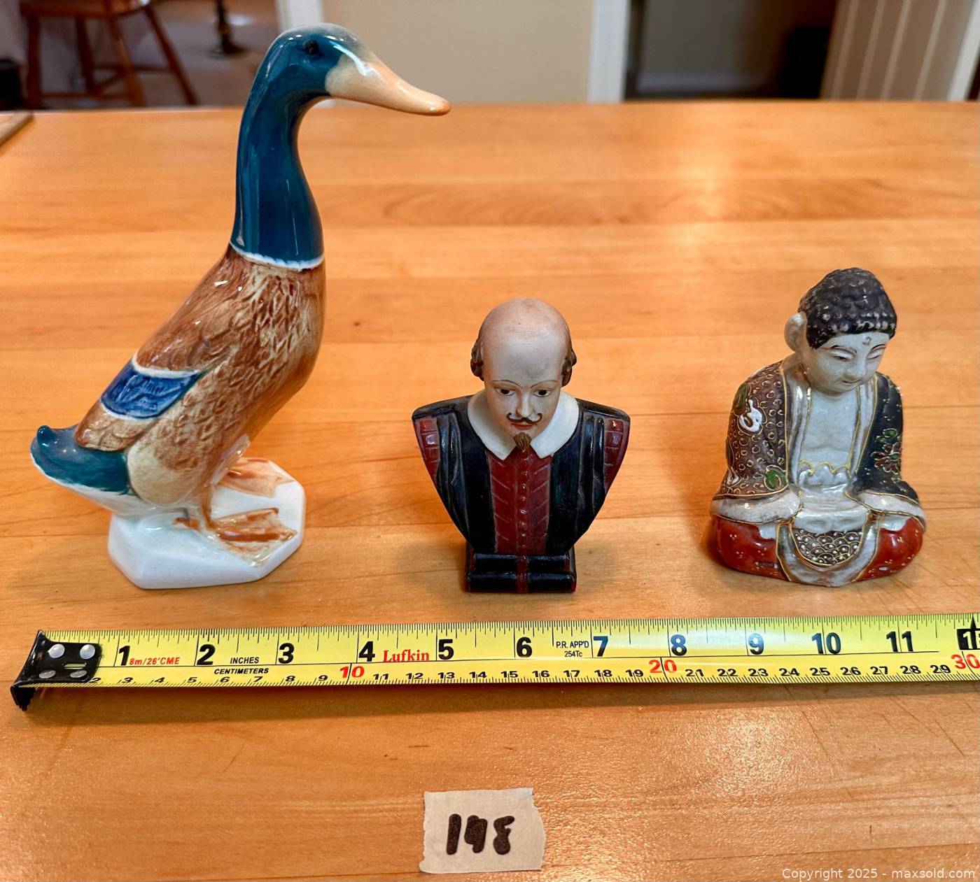 Trio of Vintage Figurines: Beswick Mallard Duck, W.H. Goss Shakespeare ...