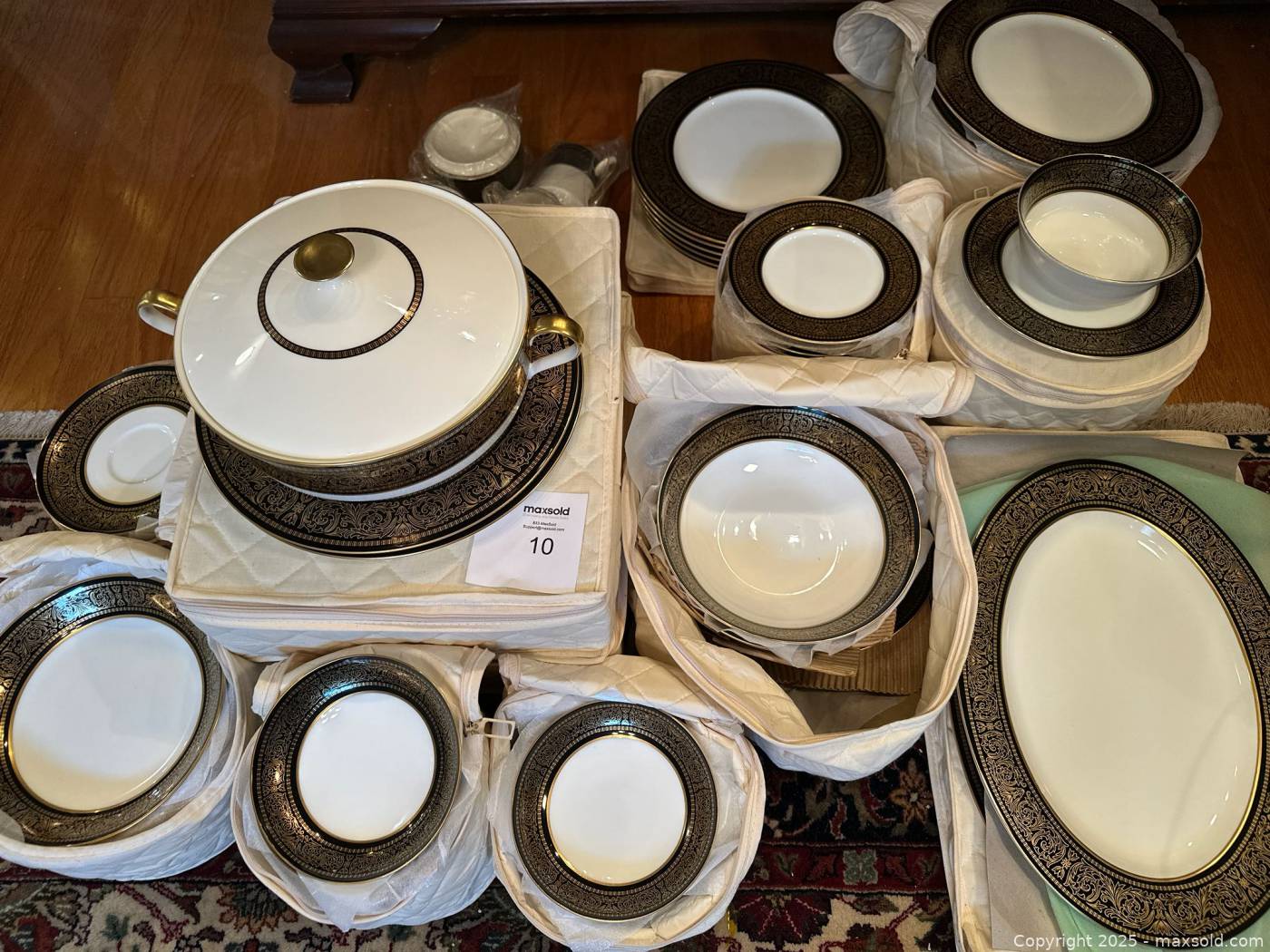 Mikasa Black and Gold Floral Baroque Bone China Set | Arlington ...