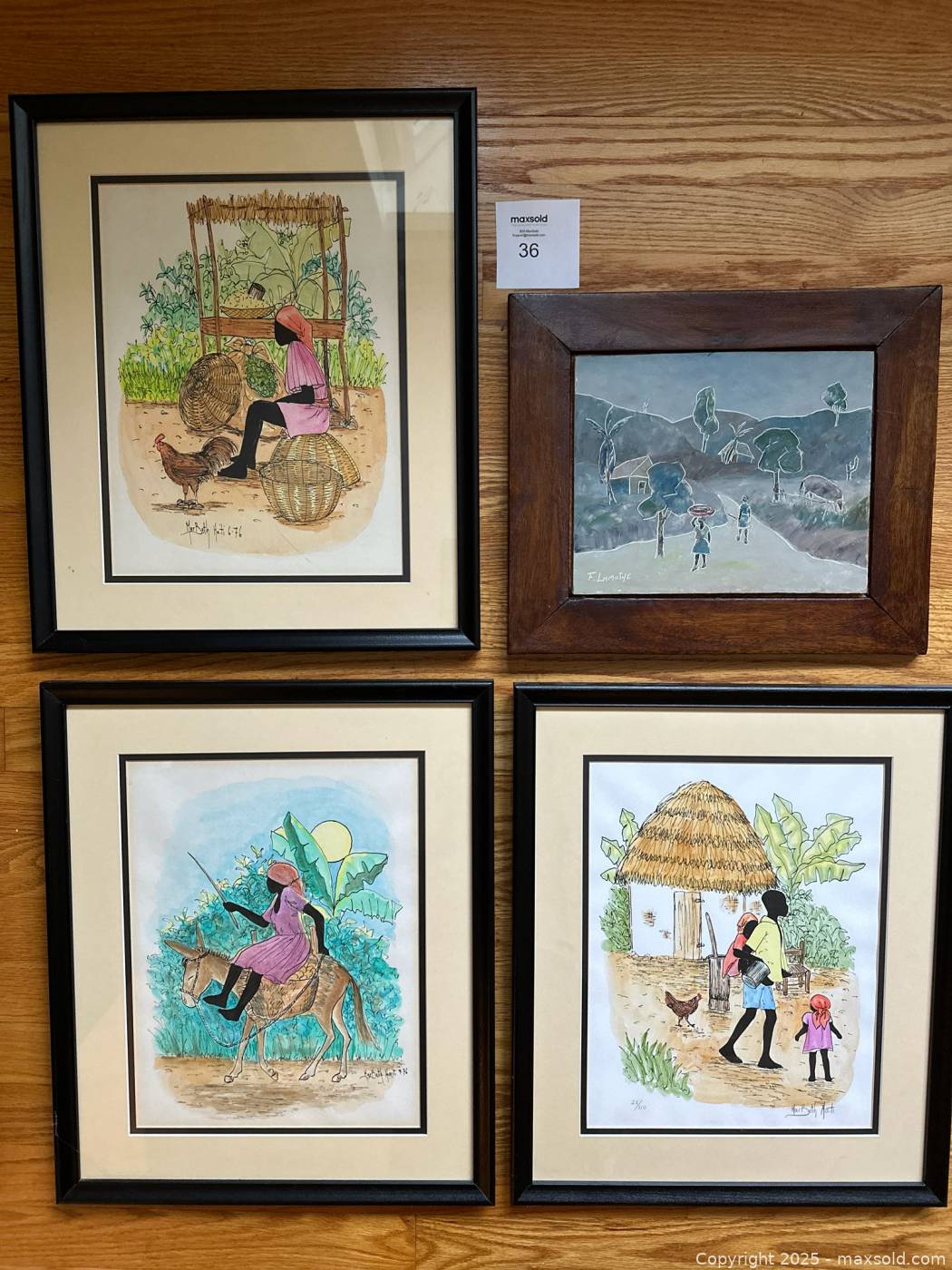 Original Haitian Abstract Landscape Paintings by Marbeth & F. Lamothe ...