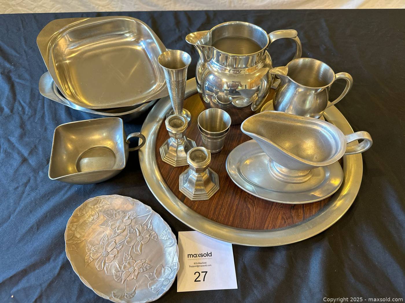 Vintage Pewter Tableware & Decor Lot with Williamsburg Pieces ...