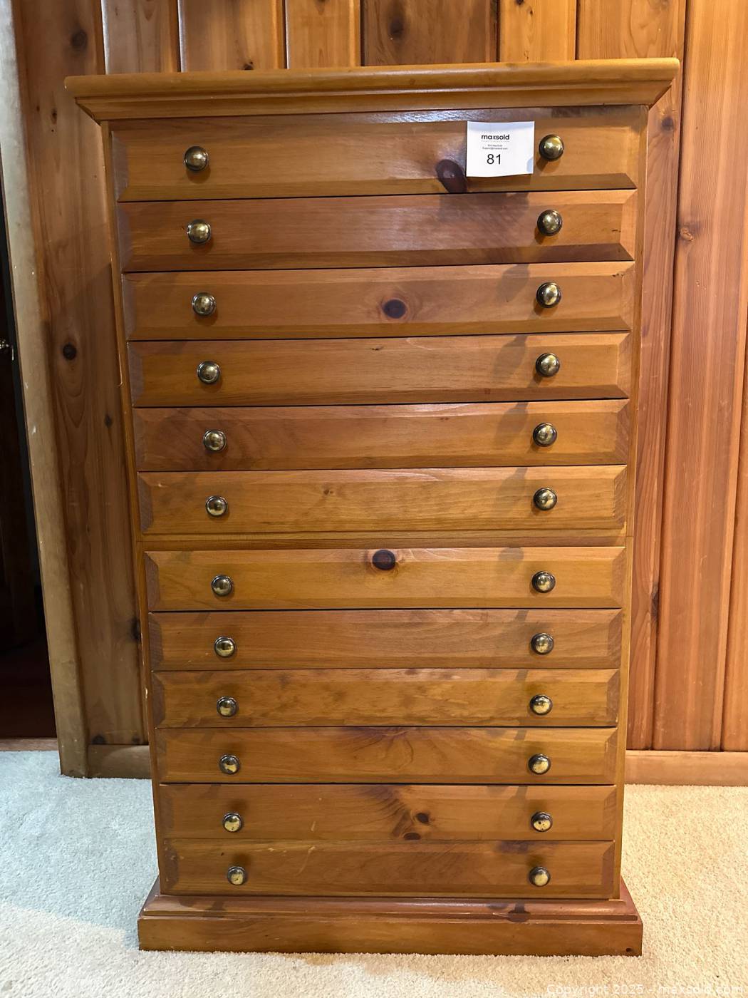 Wooden Chest with 12 Drawers and Brass Knobs | Arlington (Virginia, USA ...