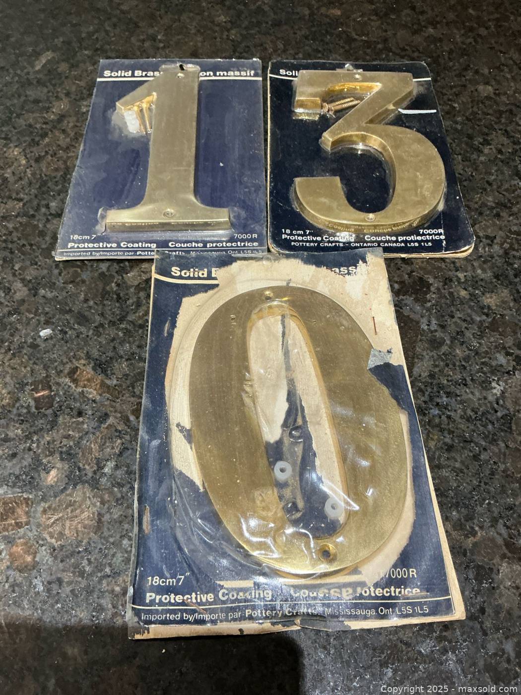 Pottery Crafts Solid Brass House Numbers 1, 3, 0 - 7 Inch | Newmarket ...