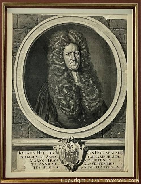 Framed Engraving of Johanne Hector Von Holtzhausen | Oakville (Ontario ...