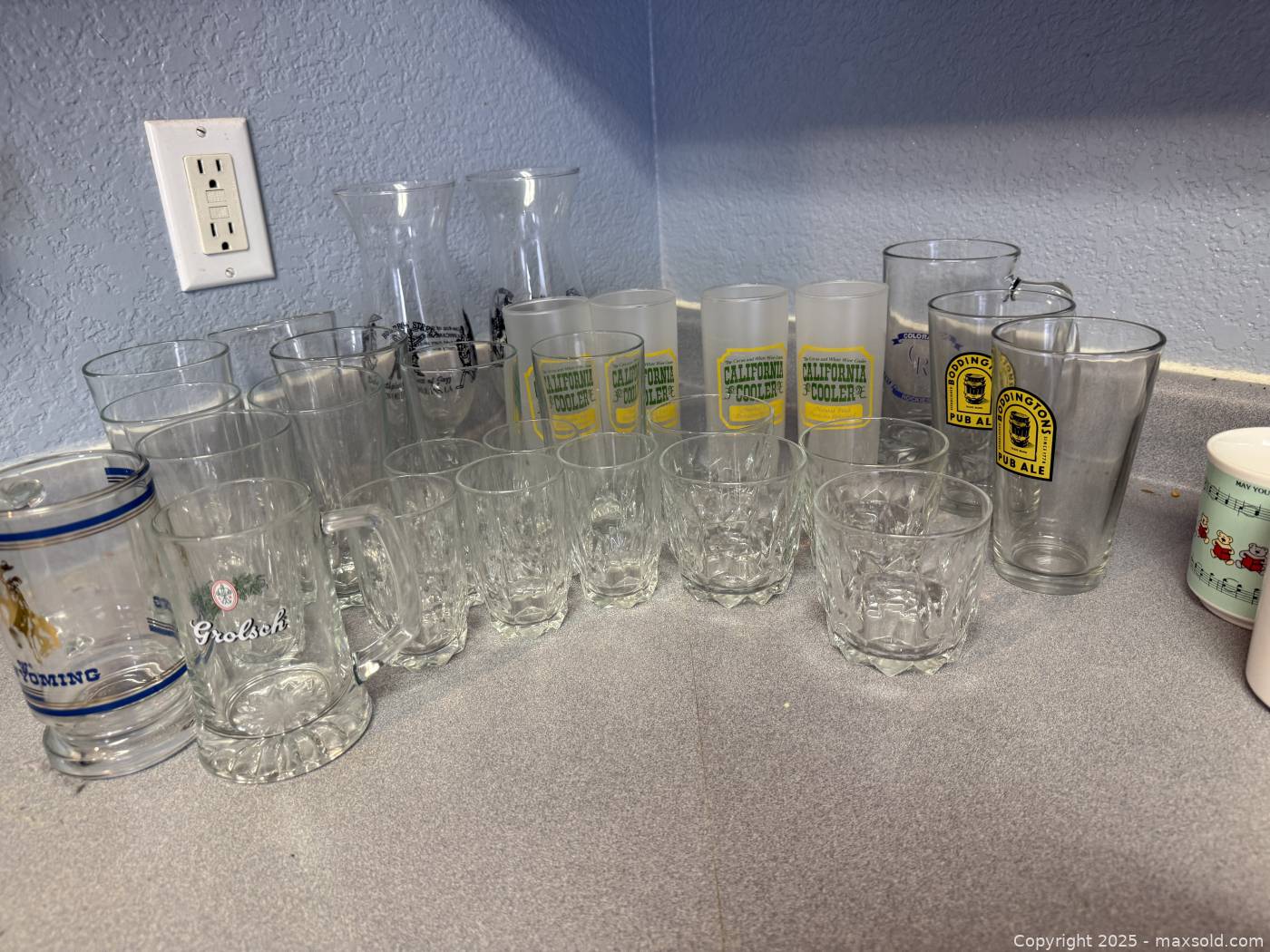 Glassware Lot. Assorted Drinking Glasses, Pints, Tumblers. California ...