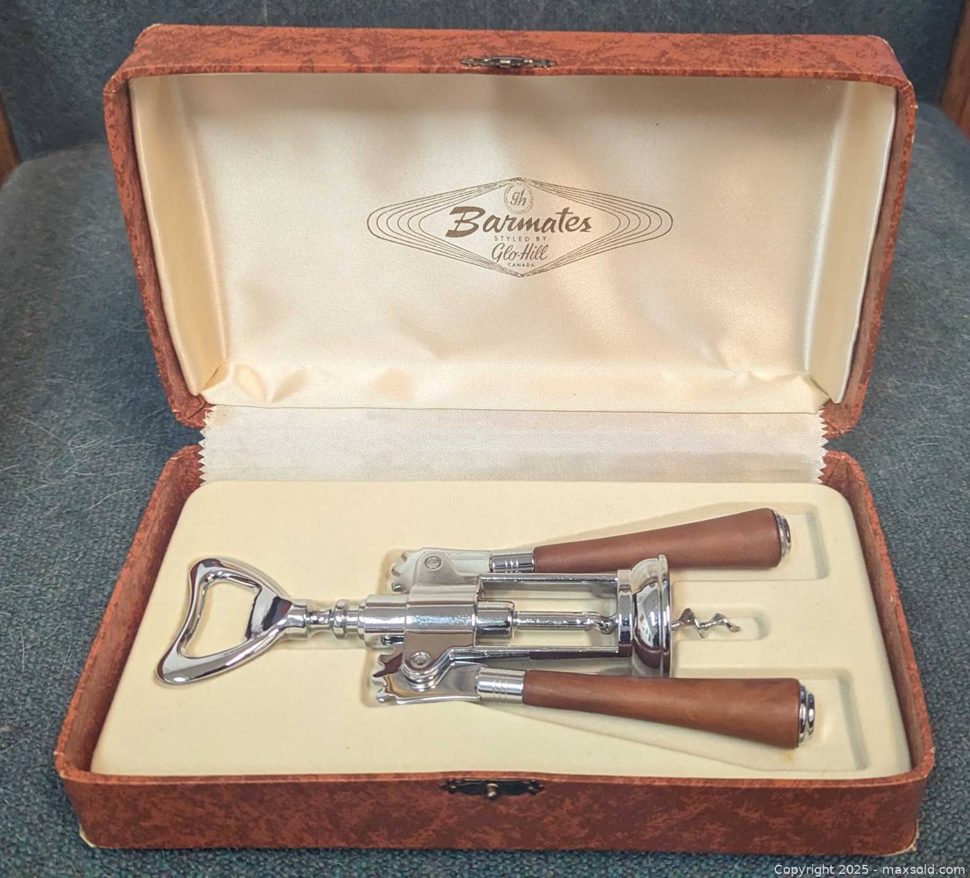 Boxed Barmates CORKSCREW By GLO - HILL Bottle Opener Bakelite Chrome ...
