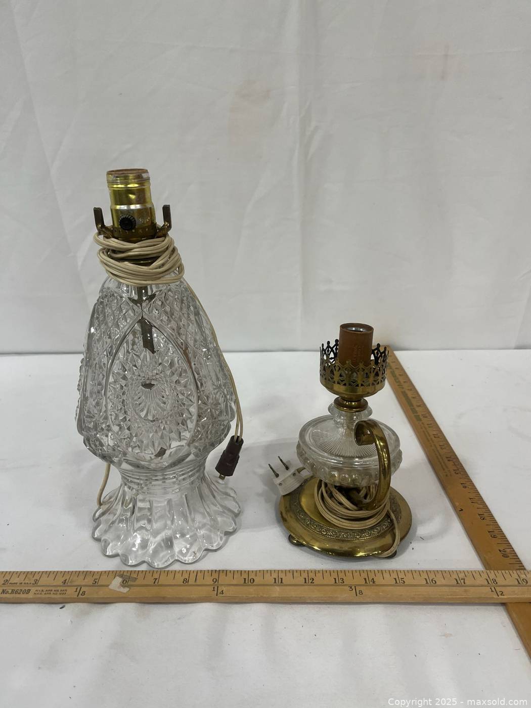 Two Vintage/Classic Cut Glass Electric Table Lamps | Frederick ...