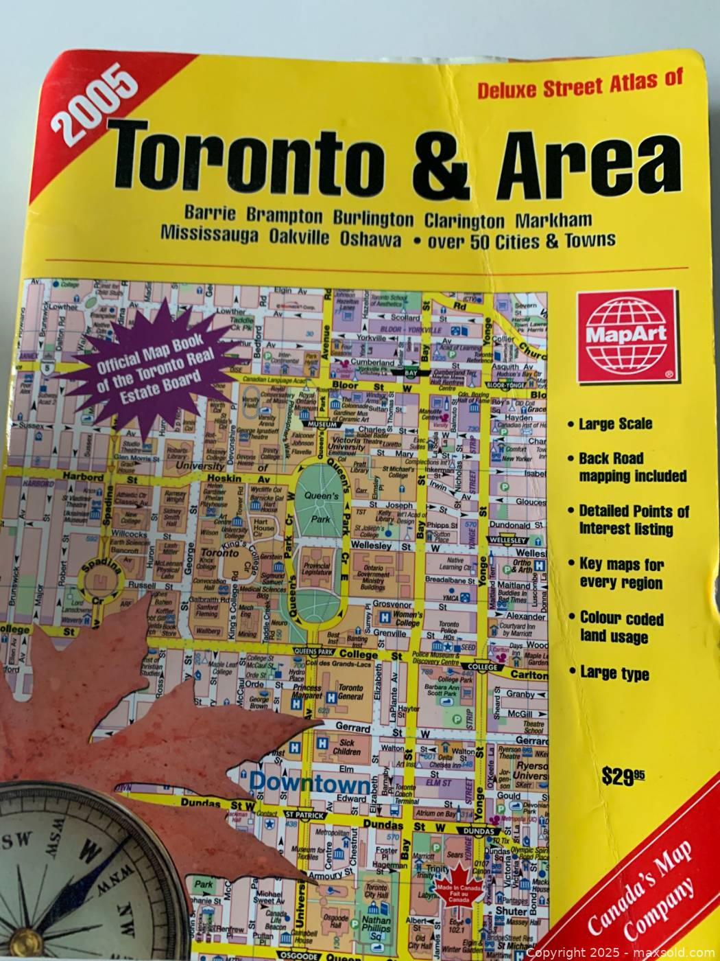 MapArt Toronto & Area Street Atlas, Spiral-Bound Softcover | Brampton ...