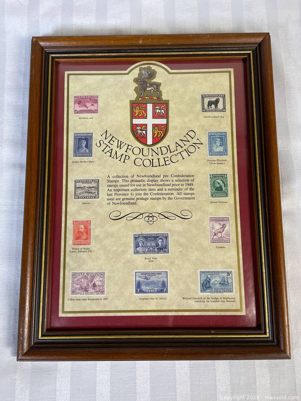 Vintage Framed Collectible Pre-Confederation Newfoundland Postage ...