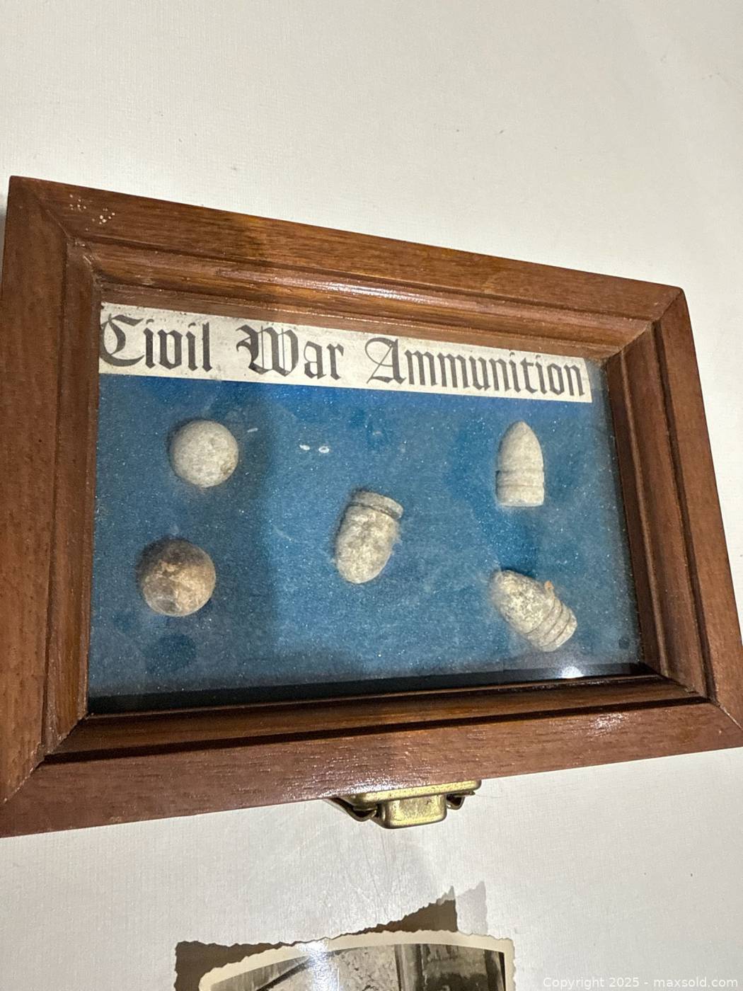 Civil War-Era Lead Bullets in Wood/Glass Case with Photo | Warwick ...