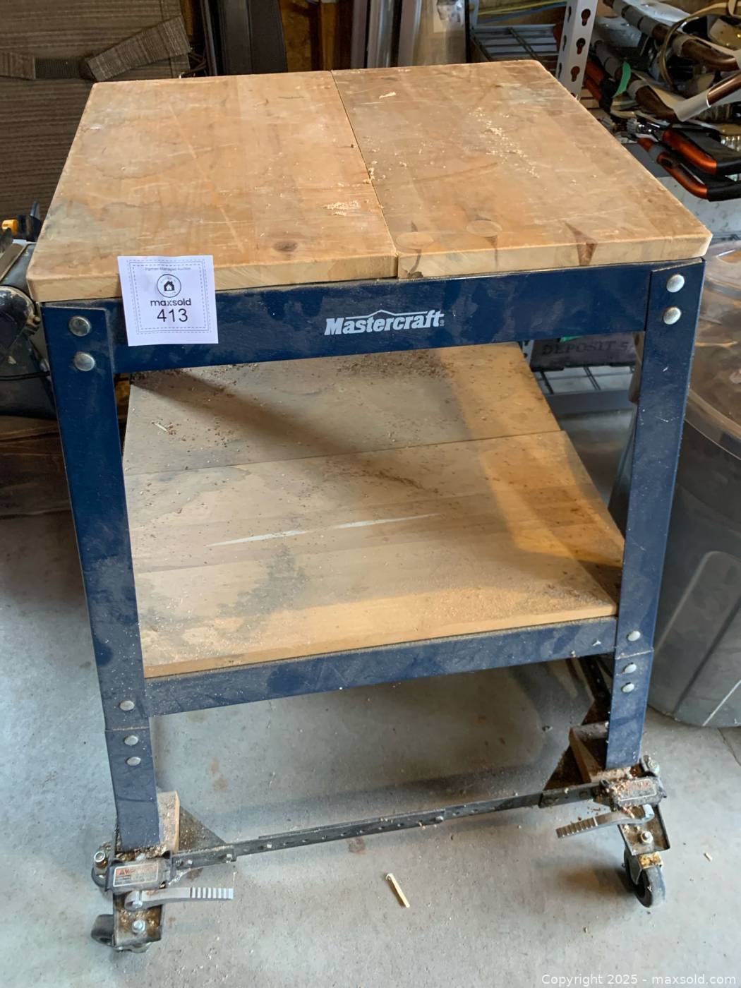 Heavy-Duty Rolling Metal Work Station with 2 Shelves, 32x18x20 ...