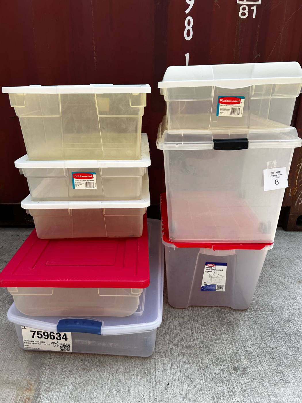 Lot of 10 Rubbermaid Clear Storage Totes/Bins with Lids | Vaughan ...