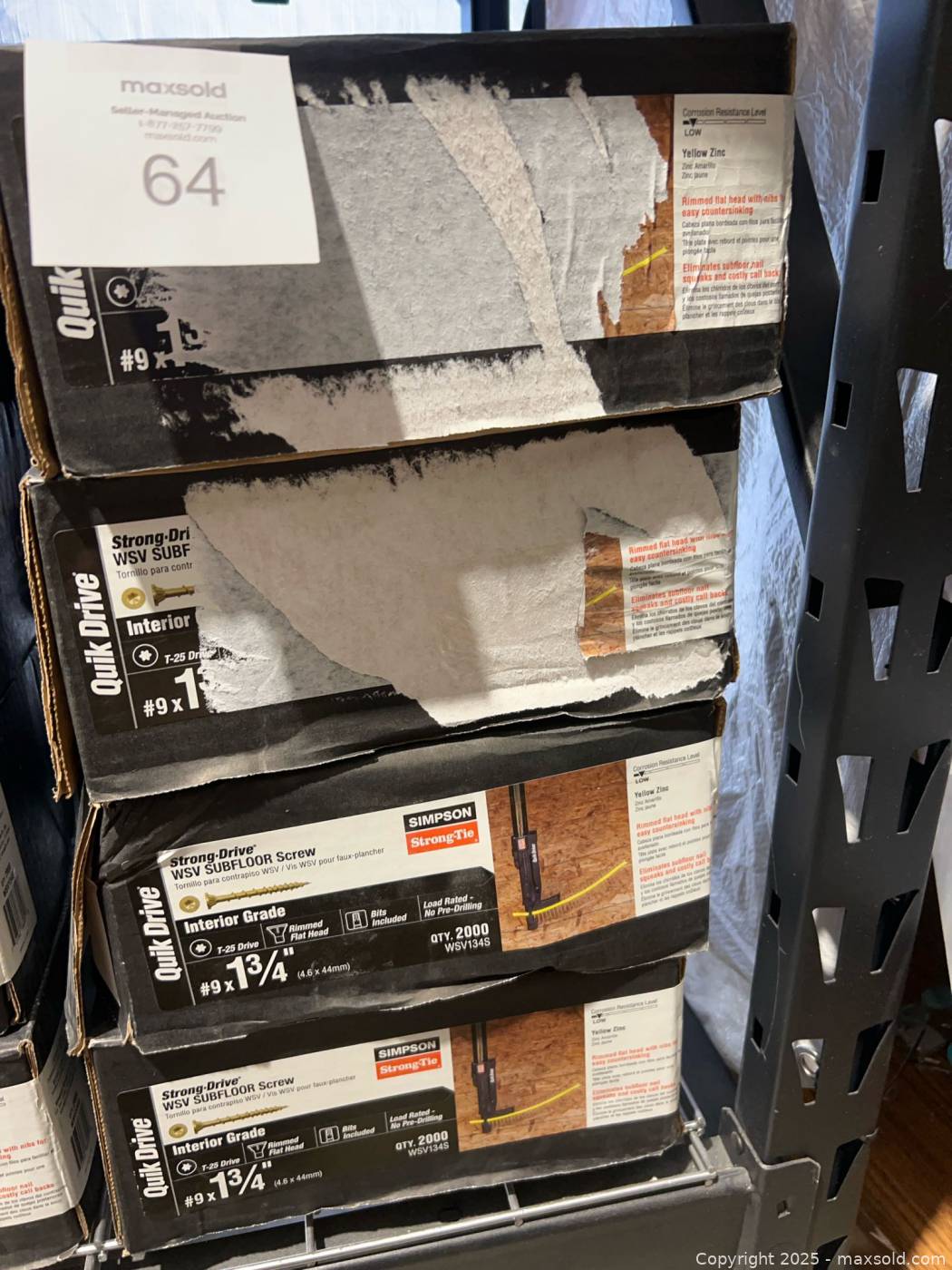 Simpson Strong-Drive WSV Subfloor Screws, 4 boxes, Lot A | Vaughan ...