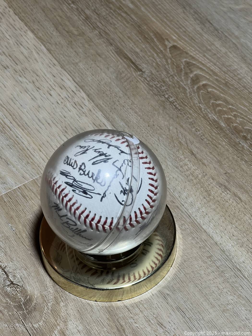 Autographed Baseball with Multiple Signatures in Display Case | Tracy ...