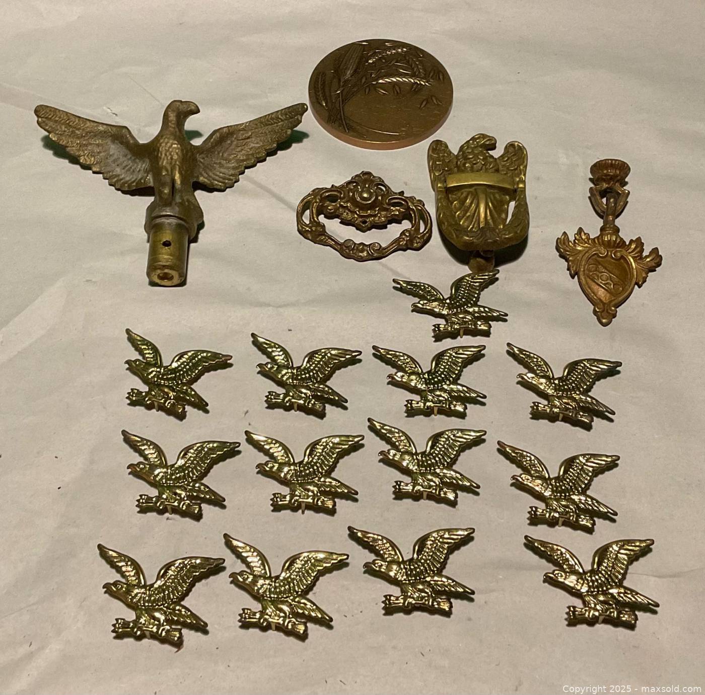 Antique brass Eagle flag Topper, Eagles pins & more | Norwood ...