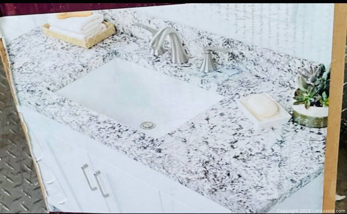 Home Decorators Collection 49 in. x 22 in. Stone- Bianco Antico Vanity ...