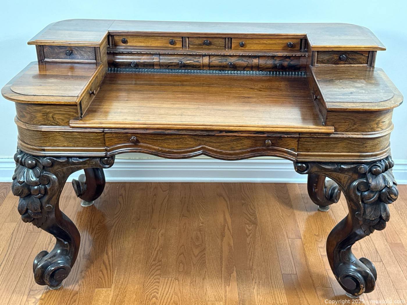 Victorian Rococo Revival Writing Desk with Gallery and Drawers | Ottawa ...