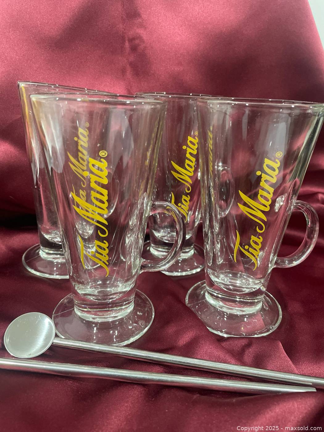 Vintage 4 Tia Maria glasses two stir spoons | Hamilton (Ontario, Canada ...