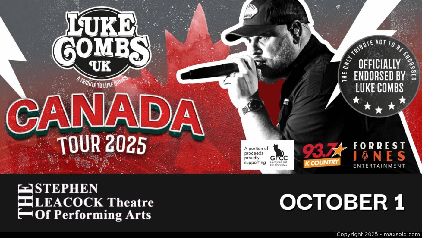 Pair of Tickets to Luke Combs UK - (Tribute band) at Stephen Leacock ...
