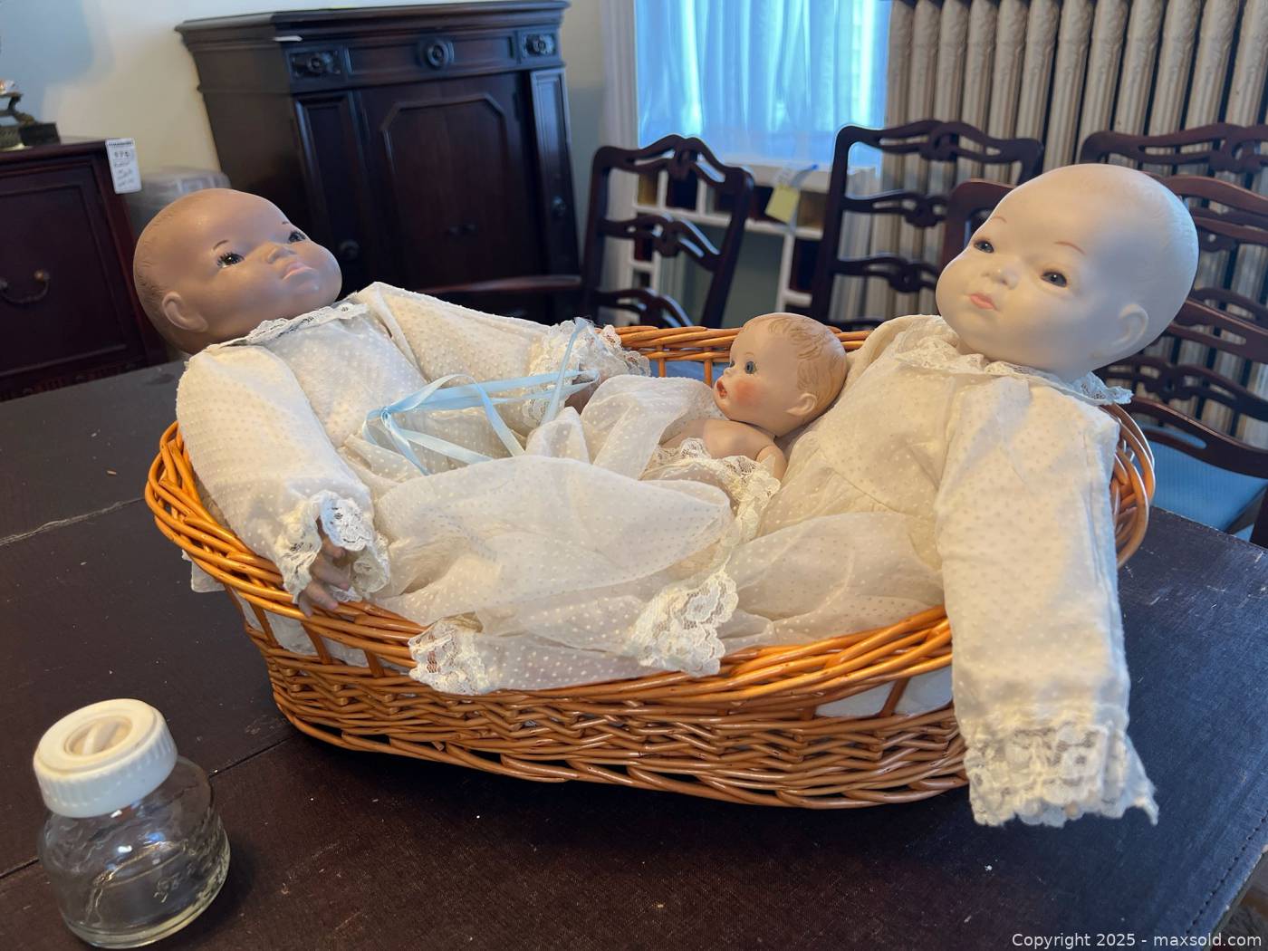 Lot of 3 Grace S. Putnam Bye-Lo Baby Style Dolls in Basket plus a ...